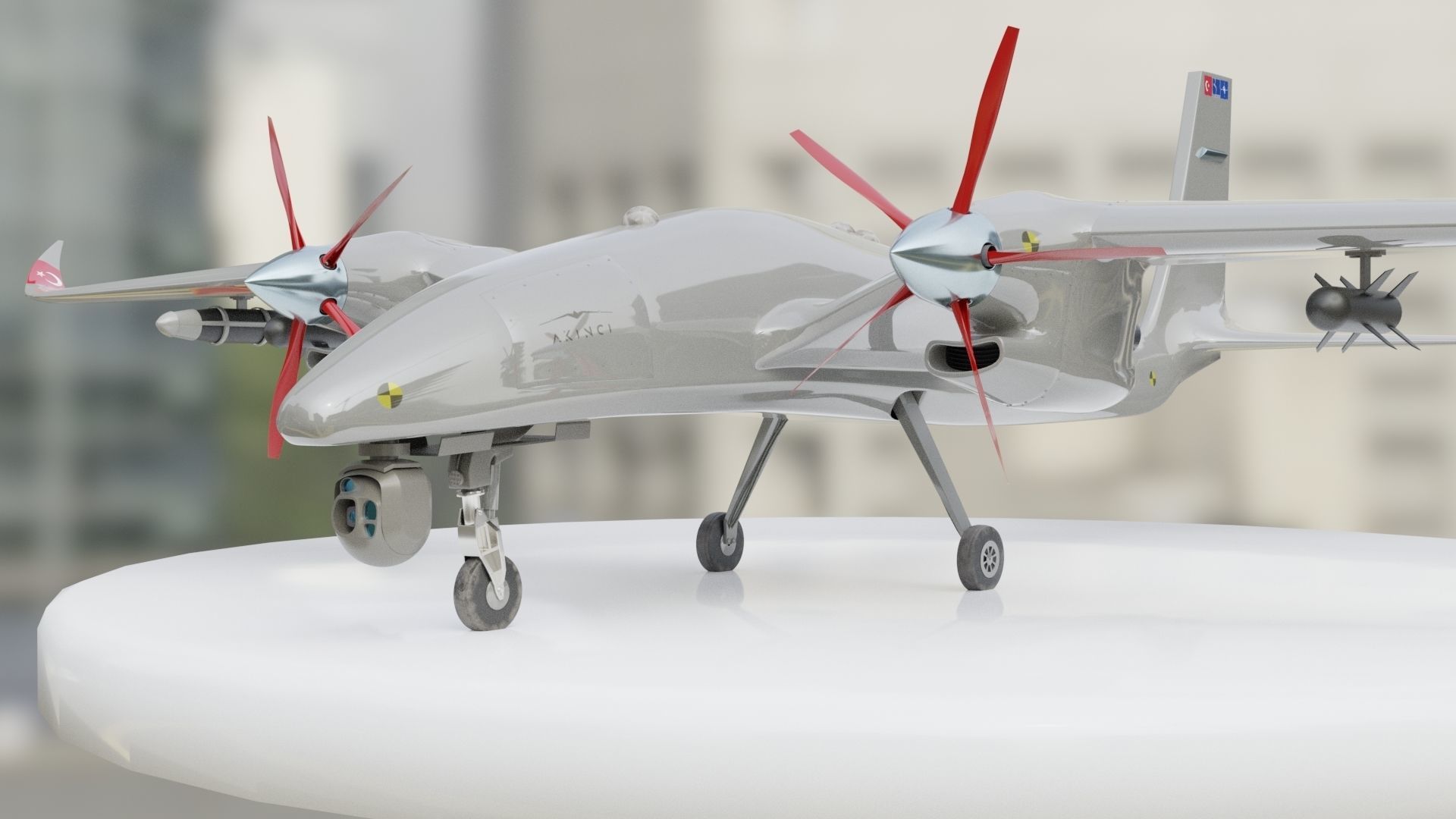 Akinci UAV Drone 3D model | CGTrader