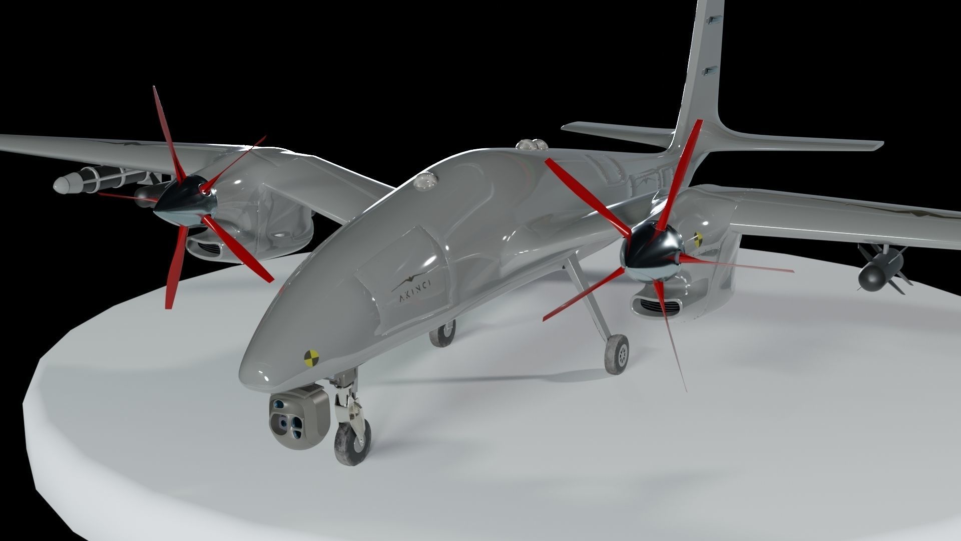 Akinci UAV Drone 3D model | CGTrader