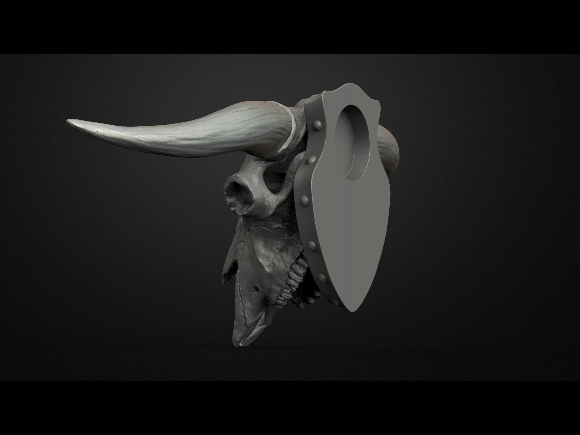 Traditional Bull Scull Scary Bull Scull Decor on wall 3D model 3D ...