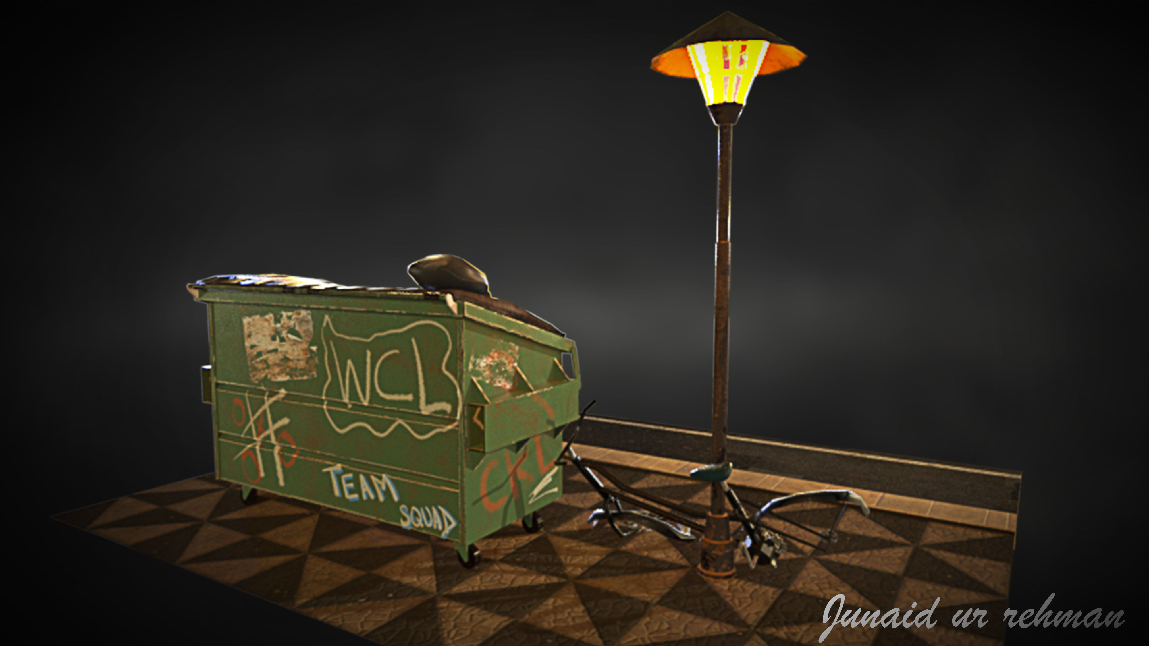 Dumpster prop Game ready asset 3D model | CGTrader