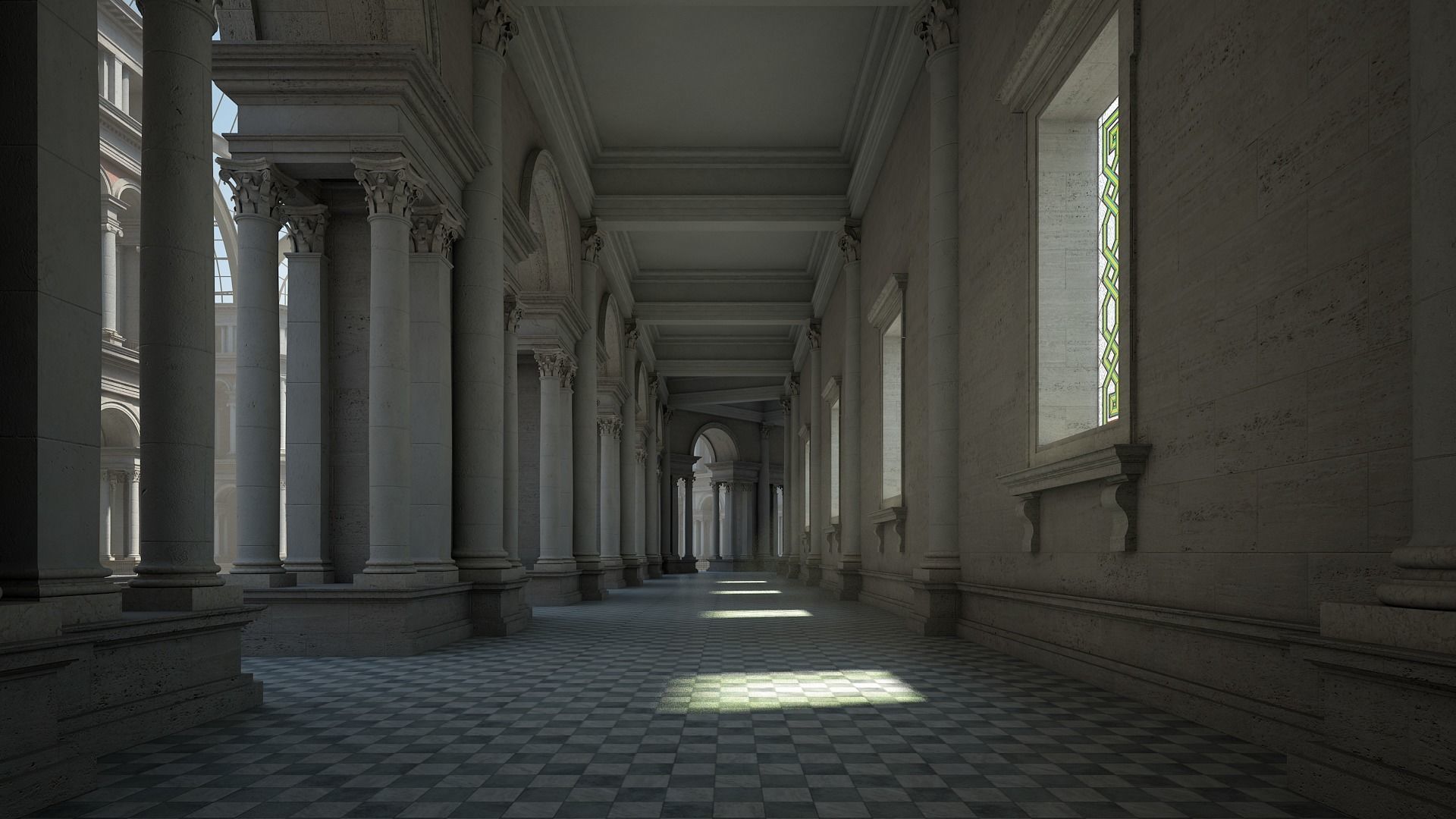 Gallery of an Imperial Palace 3D model | CGTrader