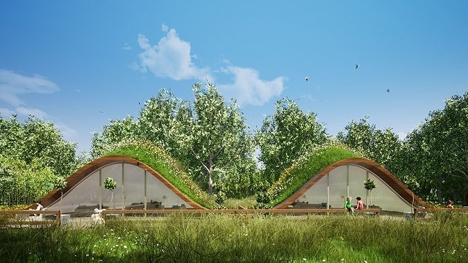 3D model GRASSY HOME VR / AR / low-poly | CGTrader