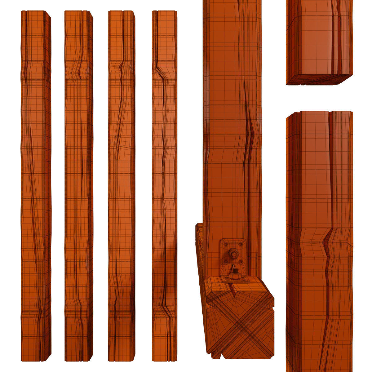 Wooden beams 3D model | CGTrader