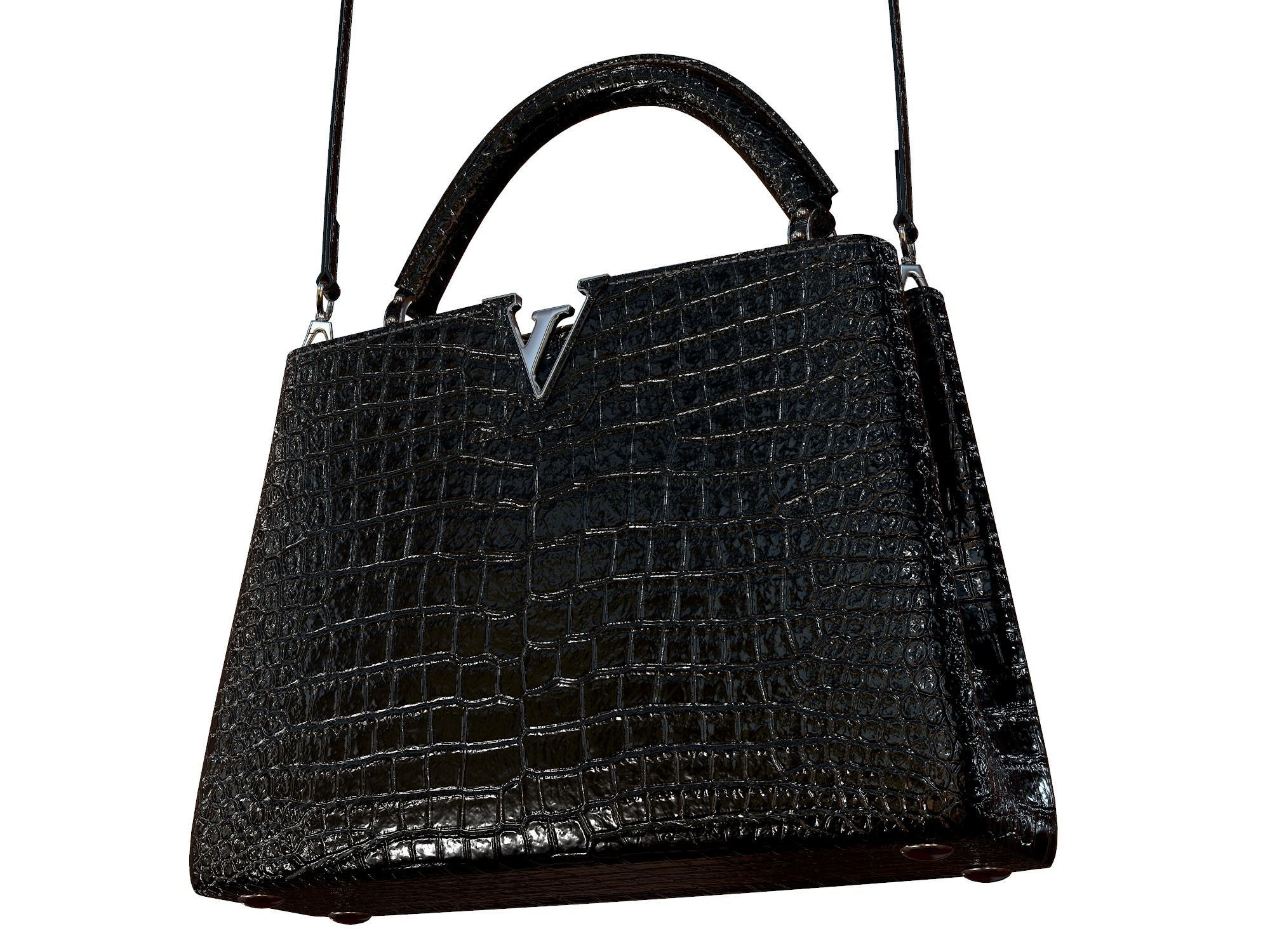 Louis Vuitton bag Capucines Black Crocodile Leather 3D model | CGTrader