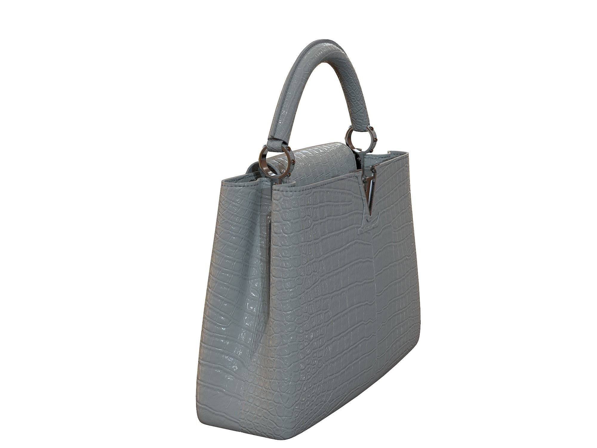 Louis Vuitton bag Capucines Gray Crocodile Leather 3D model | CGTrader