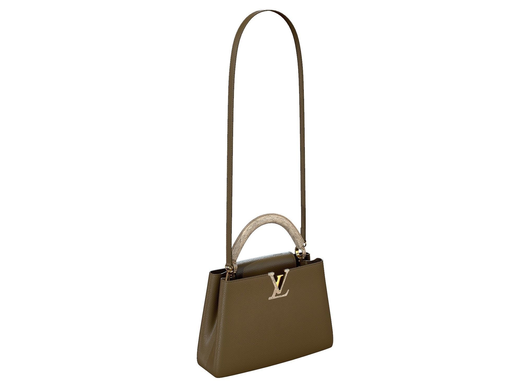 Louis Vuitton bag Capucines Khaki Snake Leather 3D model | CGTrader