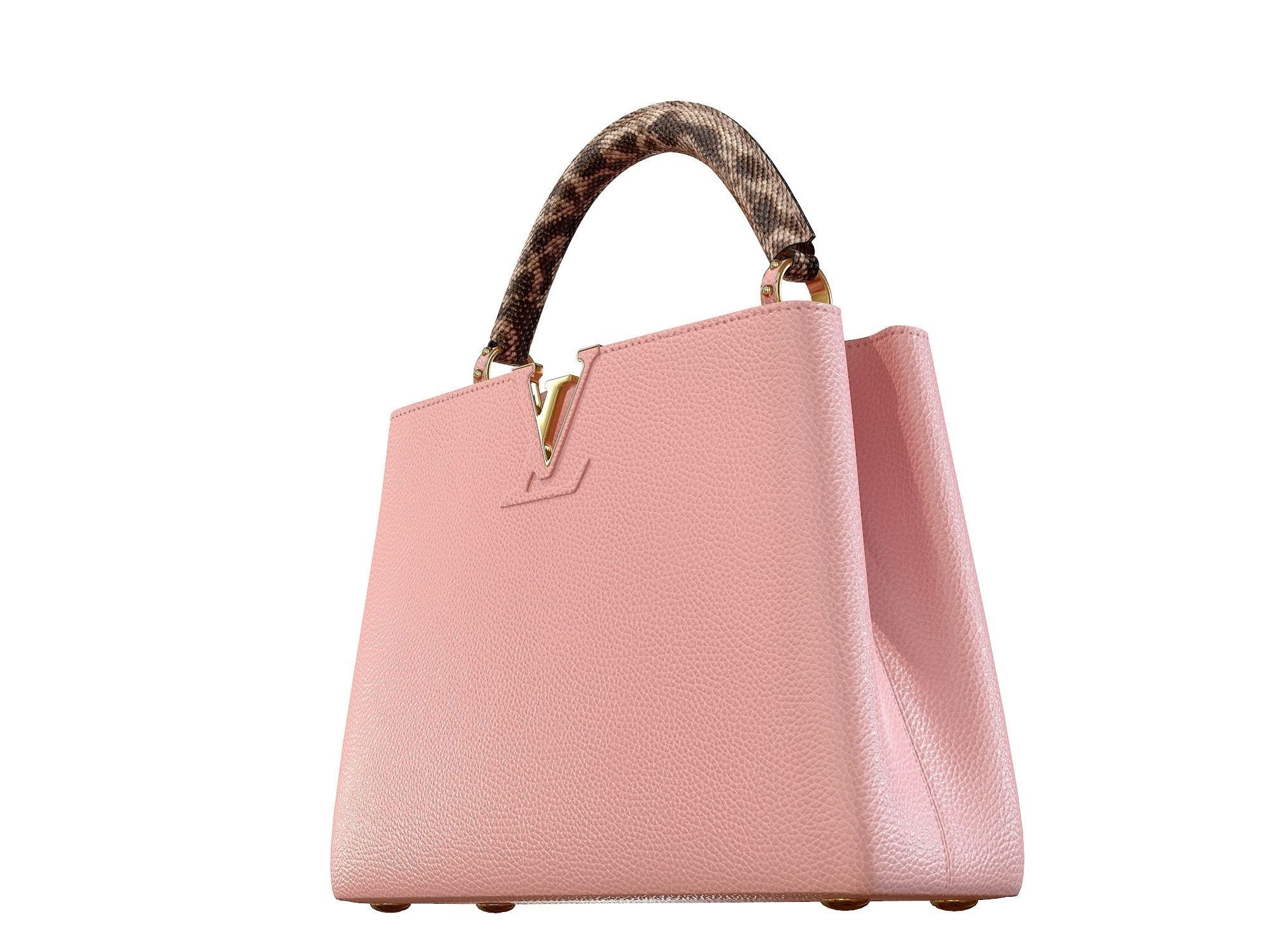 Louis Vuitton bag Capucines Pink Snake Leather 3D model | CGTrader