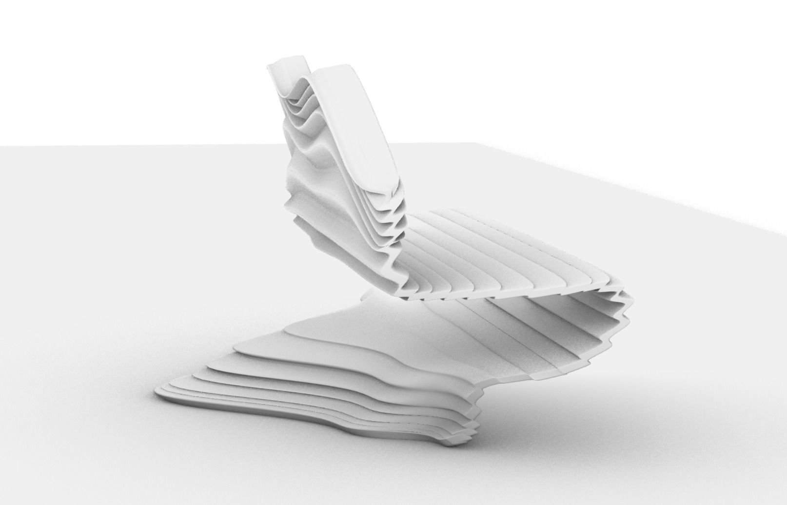 3D model Parametric Organic Bench Outdoor Furniture VR / AR / low-poly ...