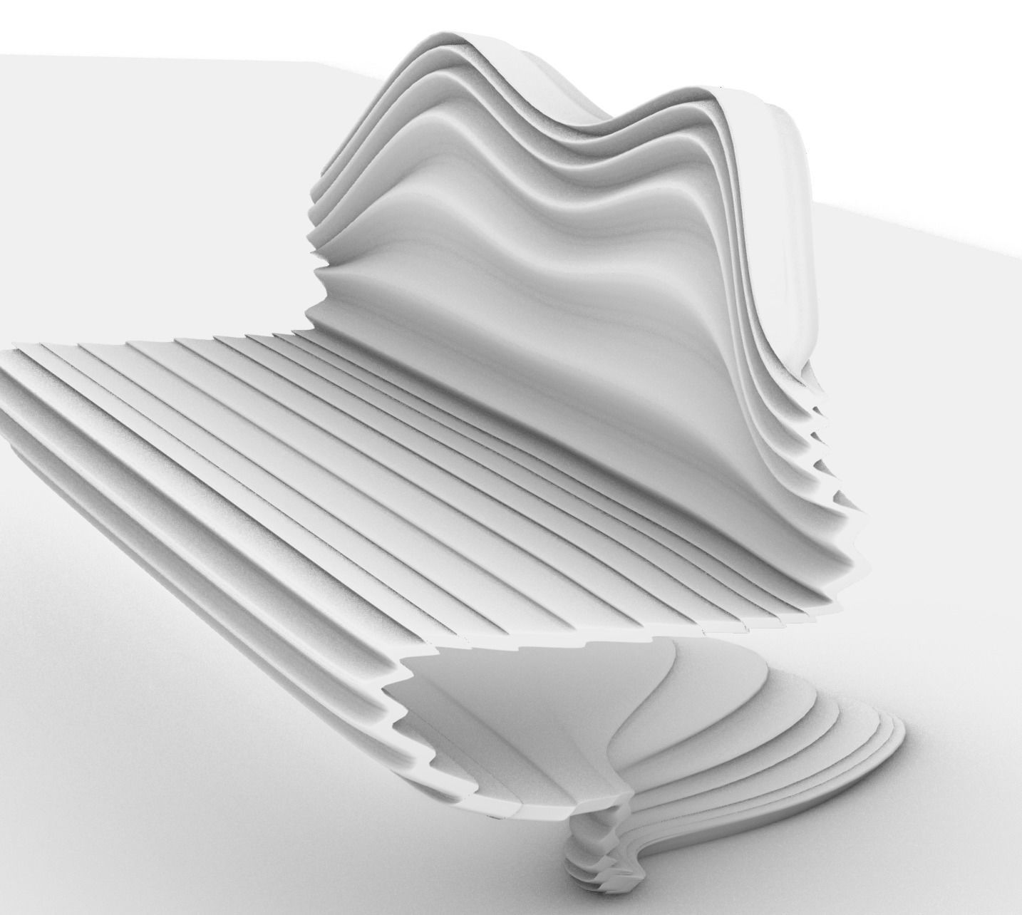 3D model Parametric Organic Bench Outdoor Furniture VR / AR / low-poly ...