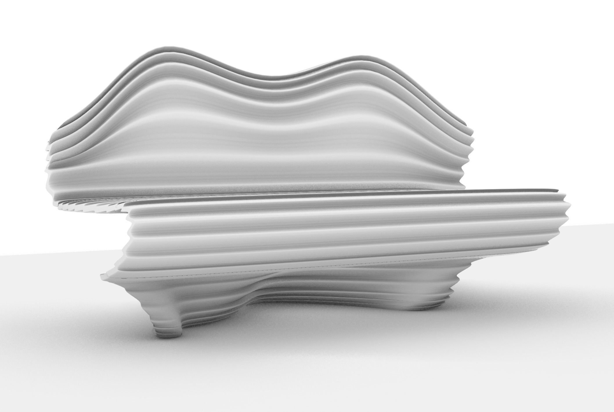 3D model Parametric Organic Bench Outdoor Furniture VR / AR / low-poly ...