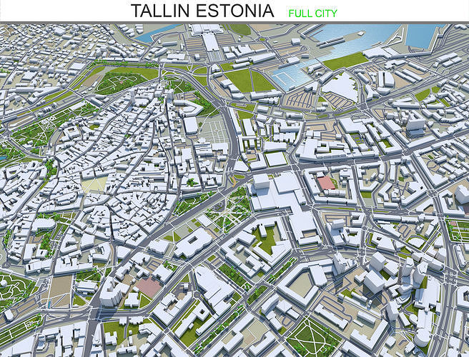 3D model Tallin Estonia 70km VR / AR / low-poly | CGTrader