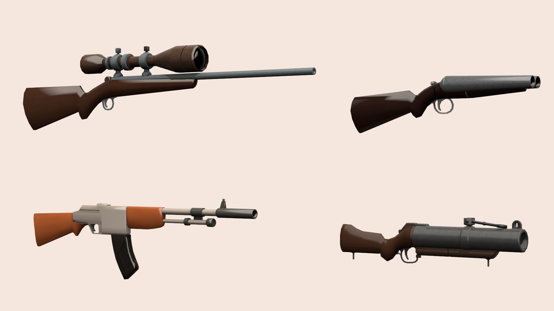 3D model TF2 Weapon VR / AR / low-poly | CGTrader