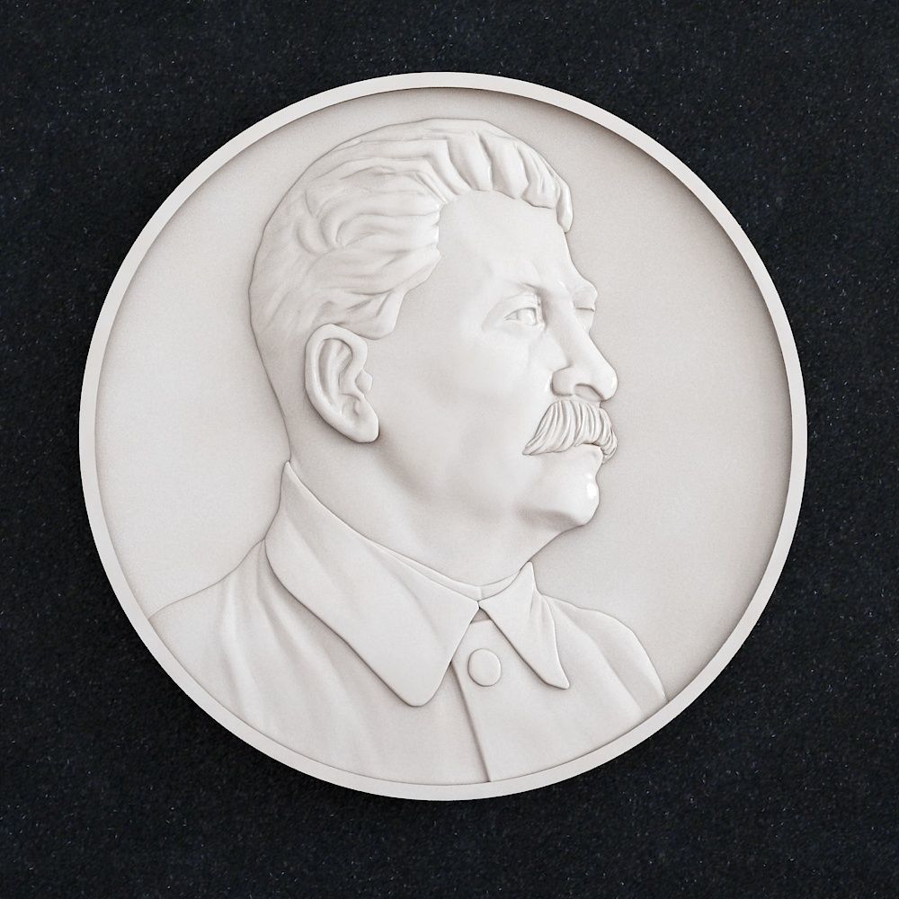 Stalin medallion with portrait of 3D model 3D printable | CGTrader