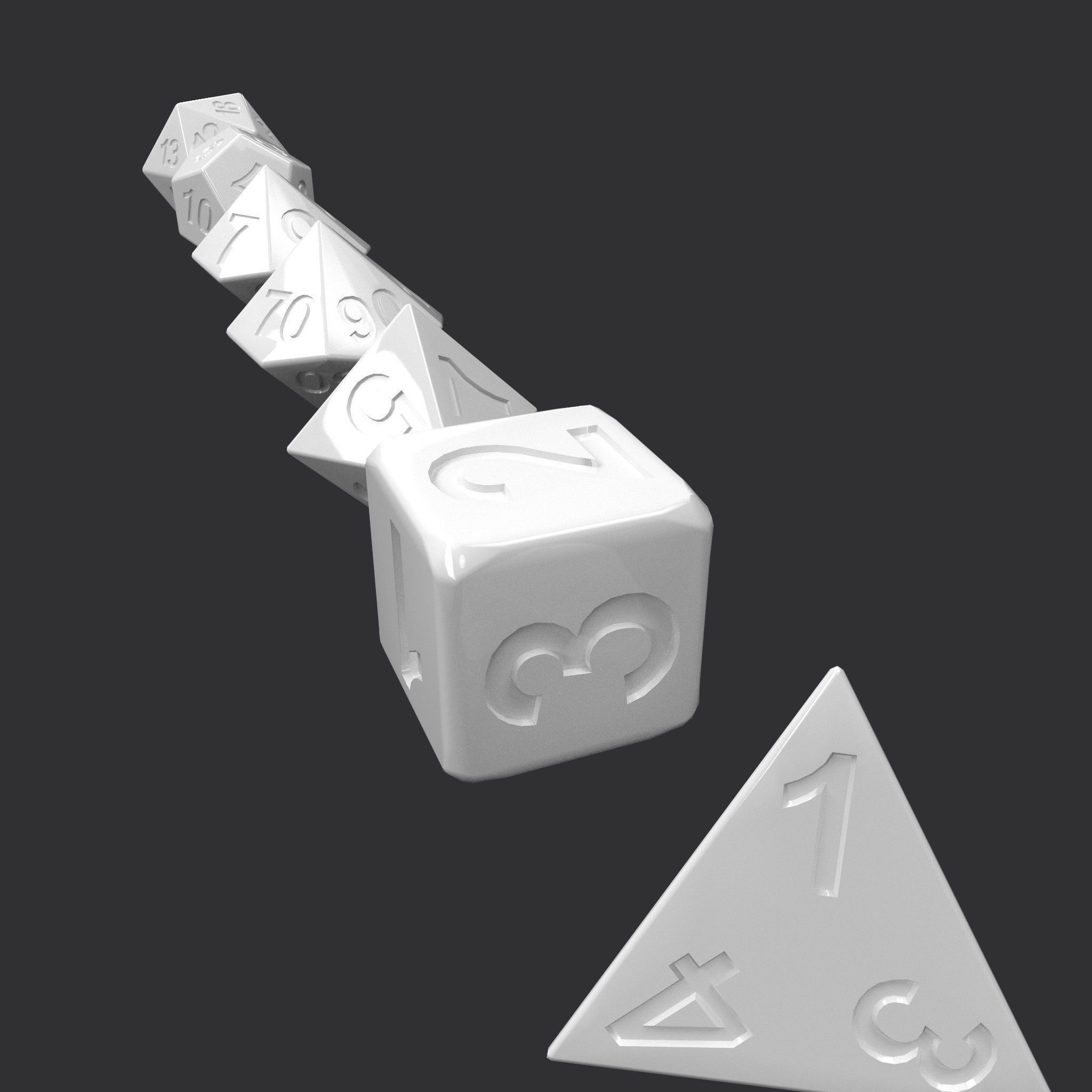 RPG Game Dice 3D model 3D printable | CGTrader