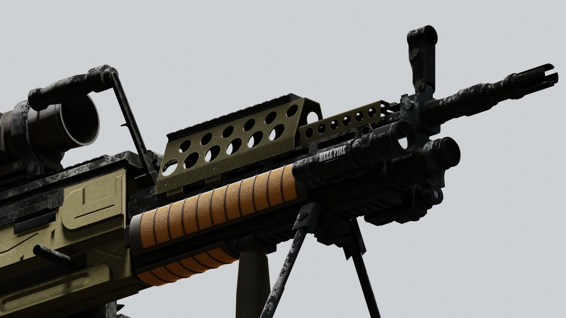 3D model Tactical Light Machine Gun LMG VR / AR / low-poly | CGTrader