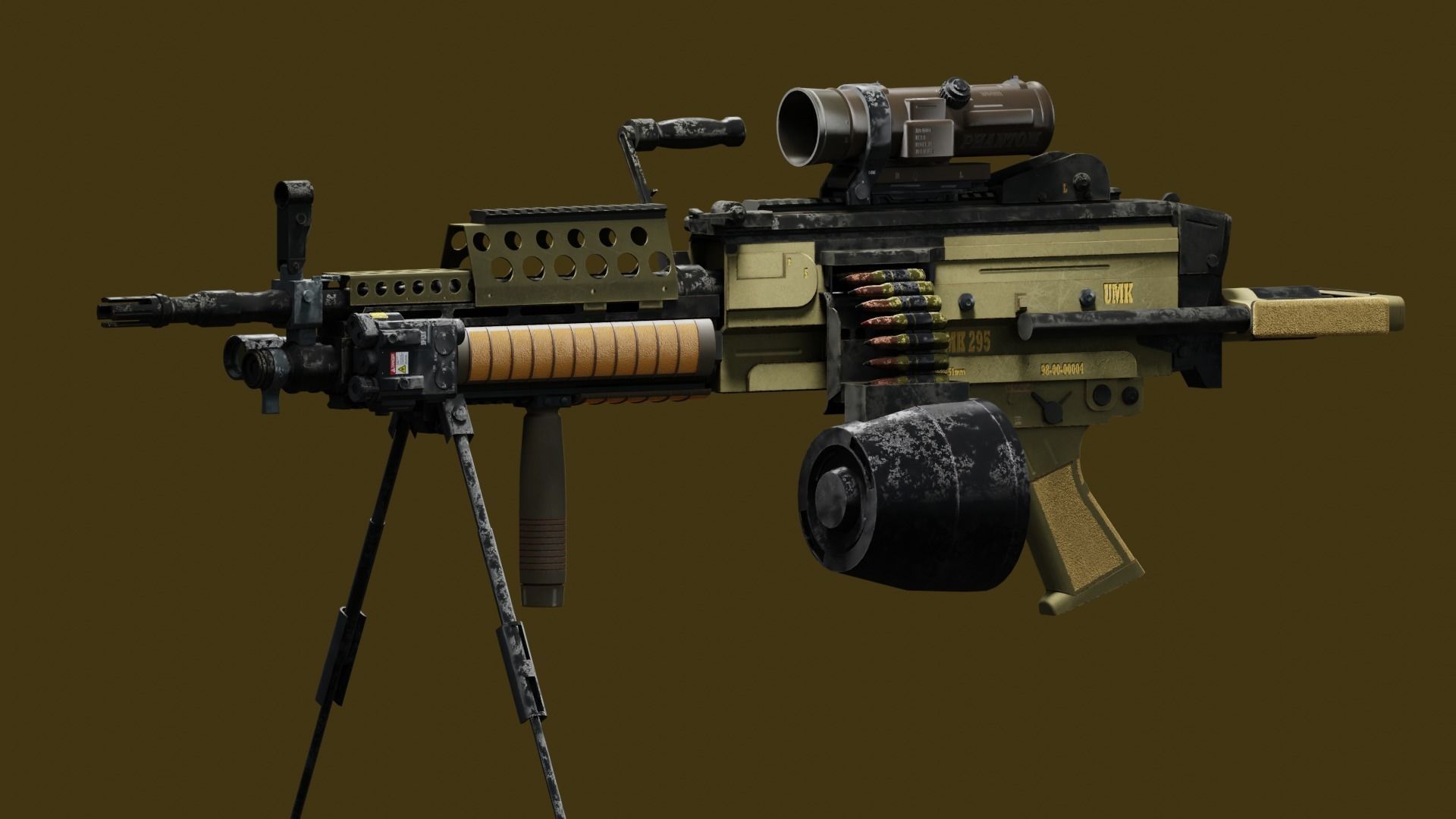 3D model Tactical Light Machine Gun LMG VR / AR / low-poly | CGTrader
