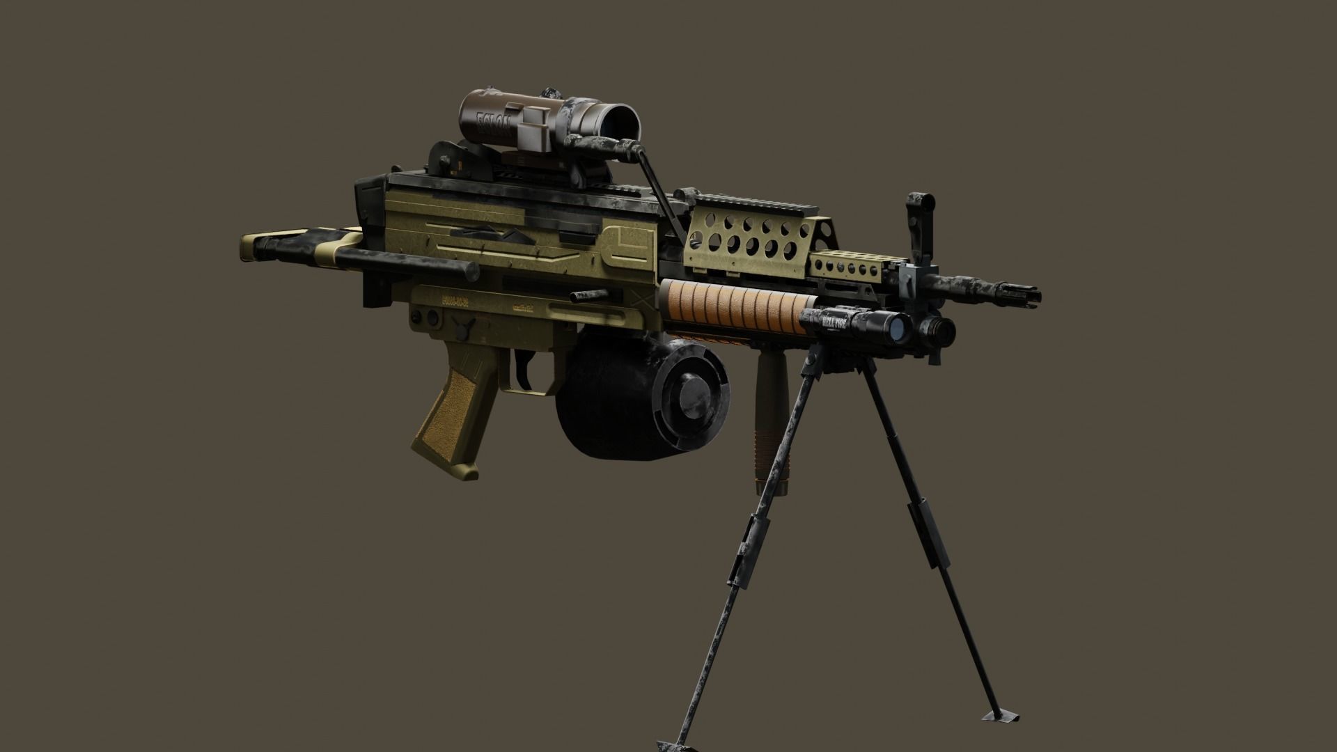 3D model Tactical Light Machine Gun LMG VR / AR / low-poly | CGTrader
