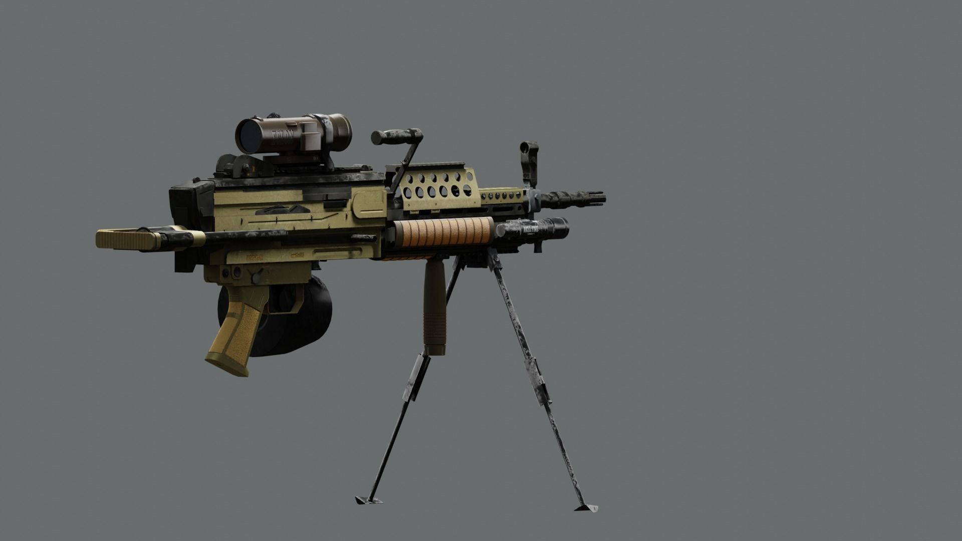 3D model Tactical Light Machine Gun LMG VR / AR / low-poly | CGTrader