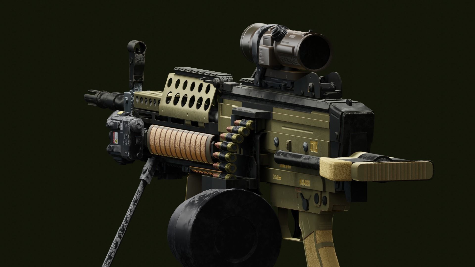 3D model Tactical Light Machine Gun LMG VR / AR / low-poly | CGTrader