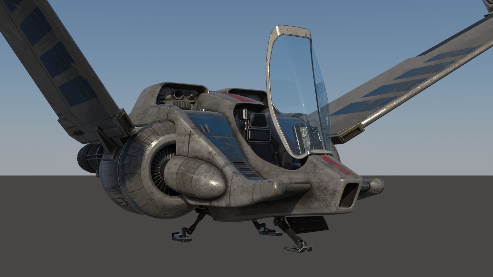 V-Wing Heavy Interceptor 3D model animated | CGTrader