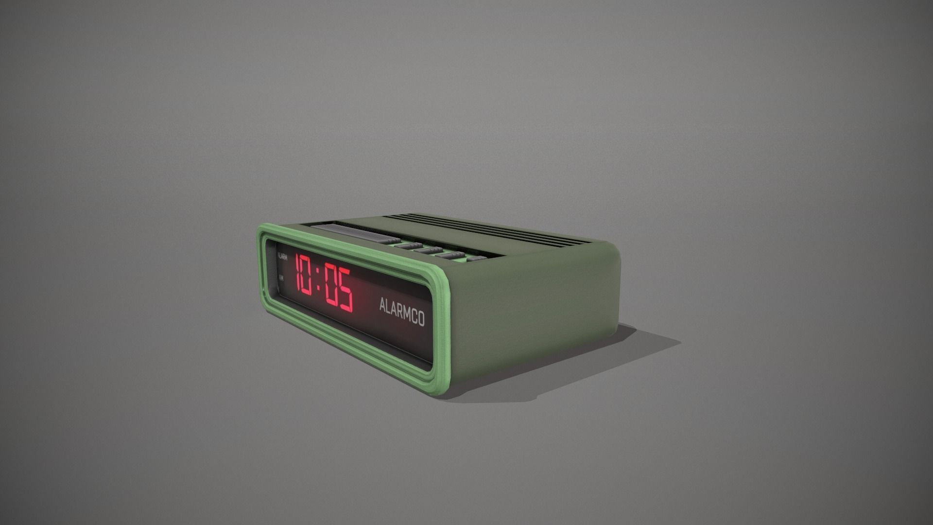 3D model Green Stylized Digital Alarm Clock VR / AR / low-poly | CGTrader