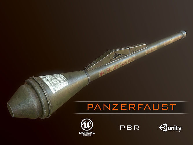 3D model German Panzerfaust WWII grenade launcher pbr VR / AR / low ...