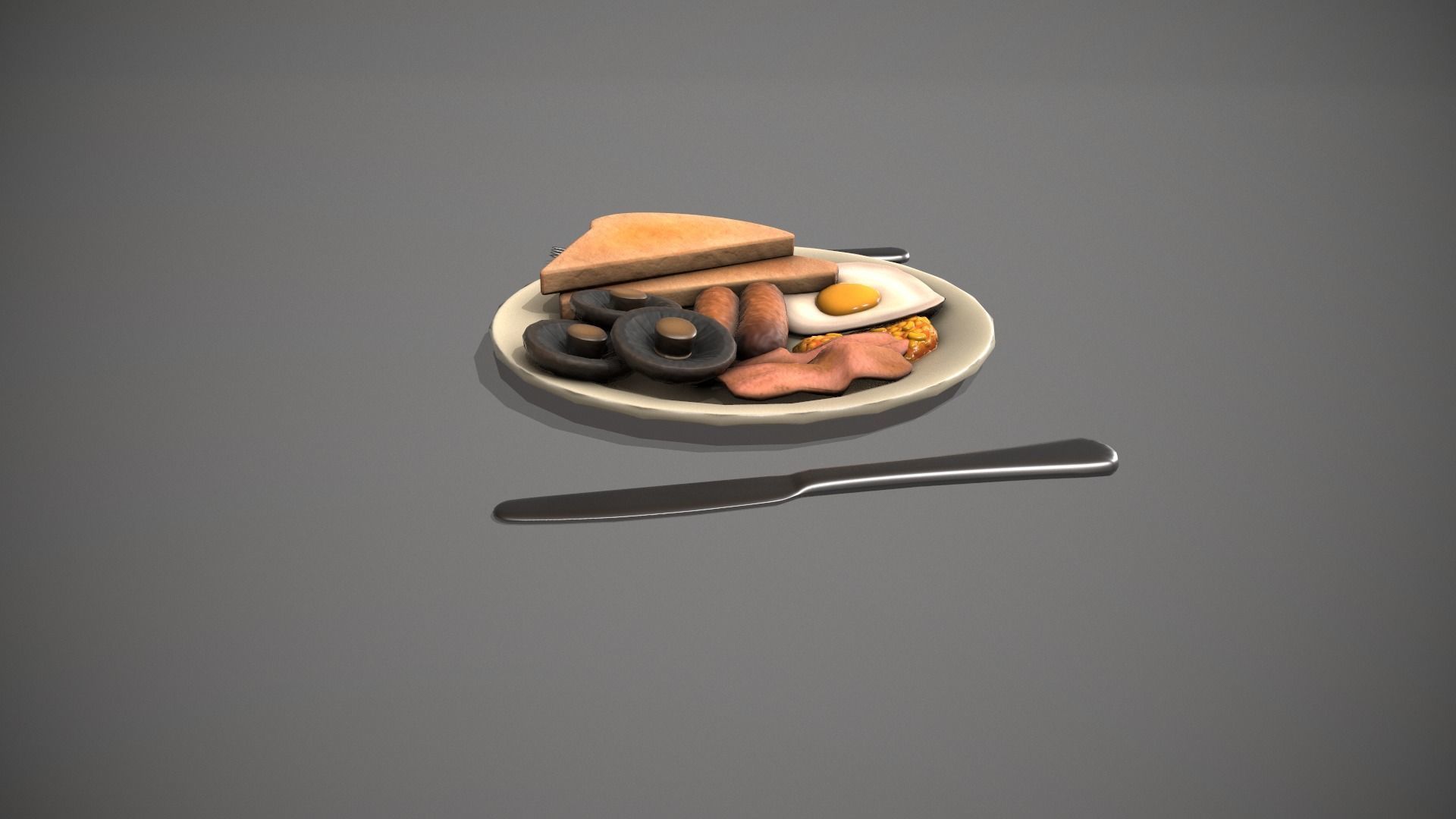3D model Stylized Full English Breakfast VR / AR / low-poly | CGTrader