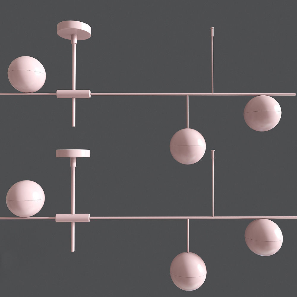 Mid Century Modern Ceiling Light 3D model | CGTrader