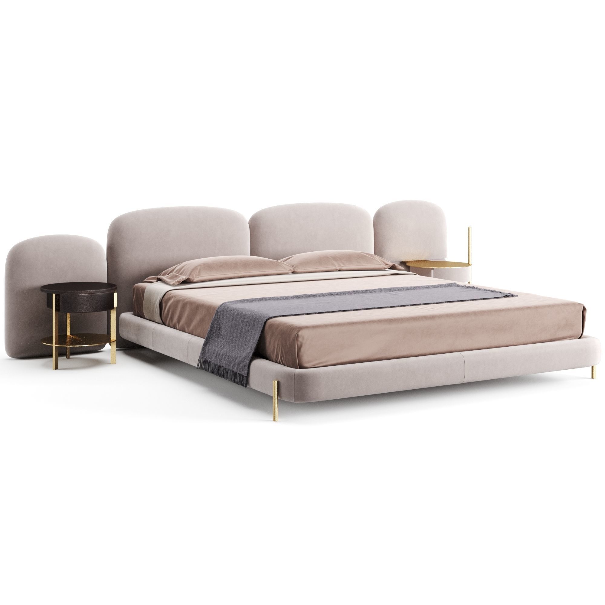 Baxter Stone Bed 3D model | CGTrader