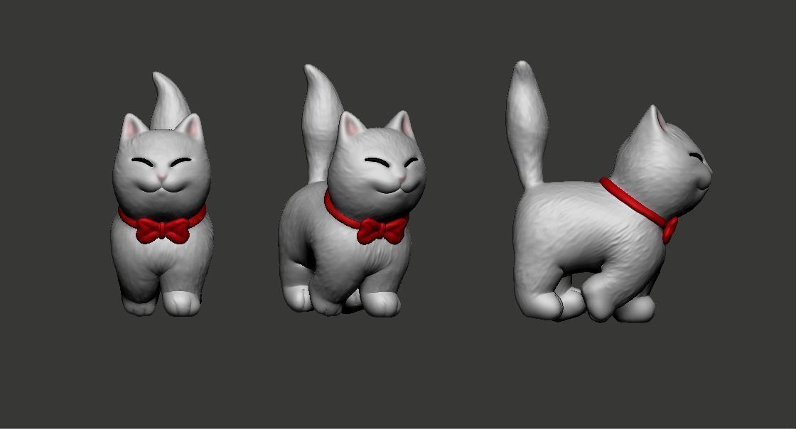 White Cat 3D model 3D printable | CGTrader