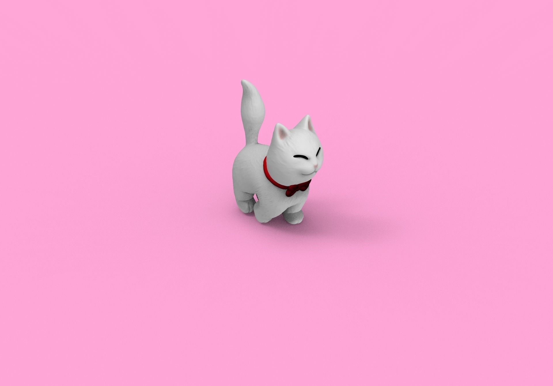 White Cat 3D model 3D printable | CGTrader