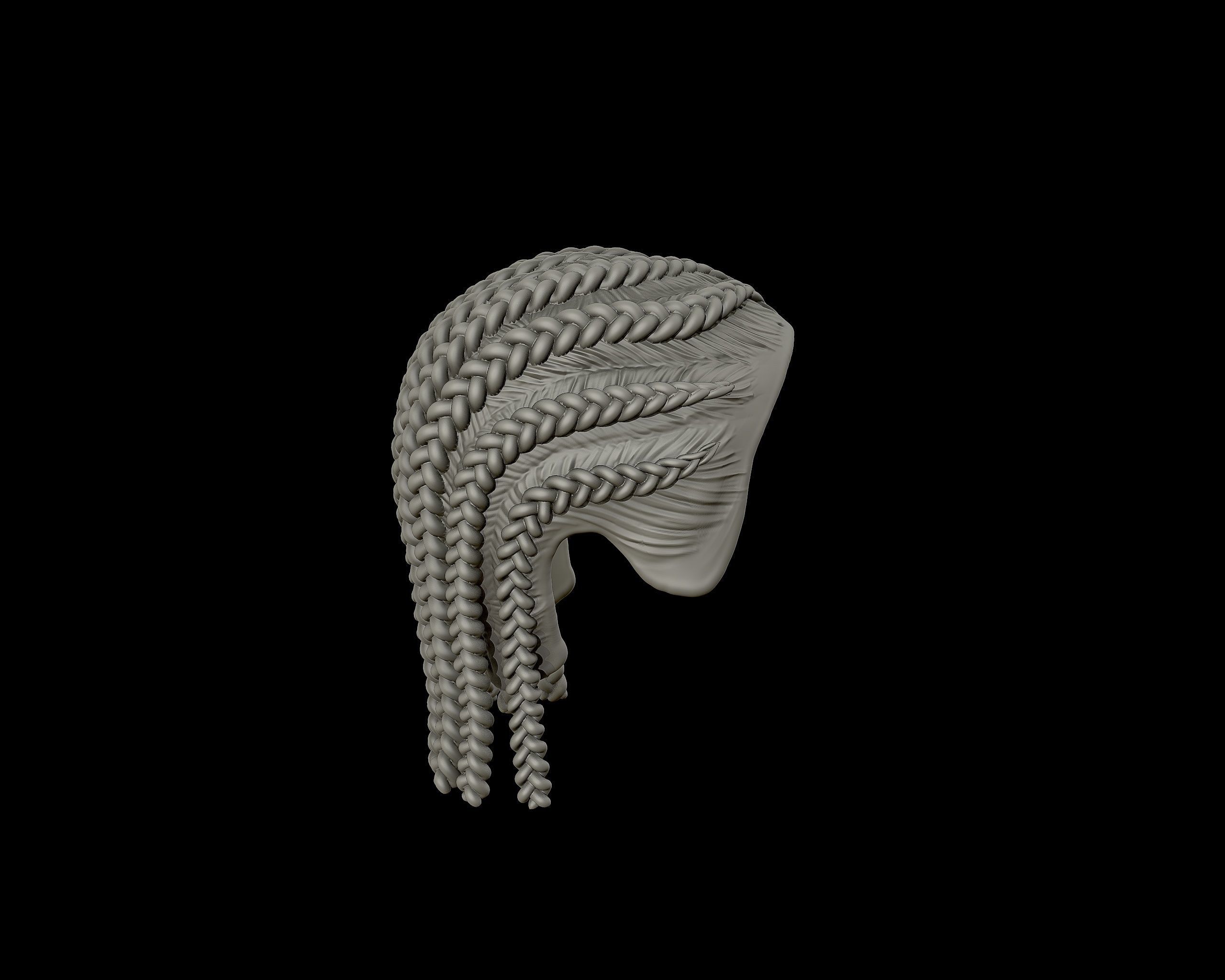 Braid Hairstyle 06 3D model 3D printable | CGTrader