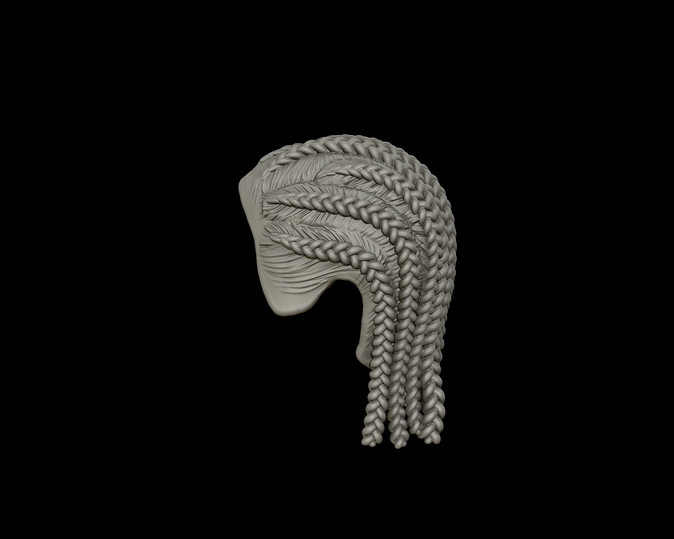 Braid Hairstyle 06 3D model 3D printable | CGTrader