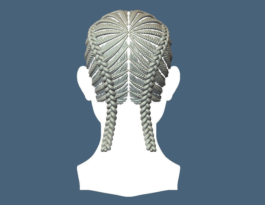Braid Hairstyle 08 3D model 3D printable | CGTrader