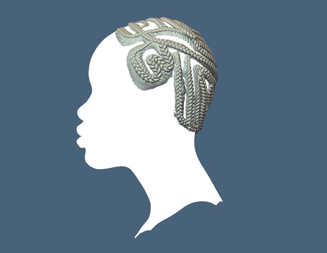 Braid Hairstyle 10 3D model 3D printable | CGTrader