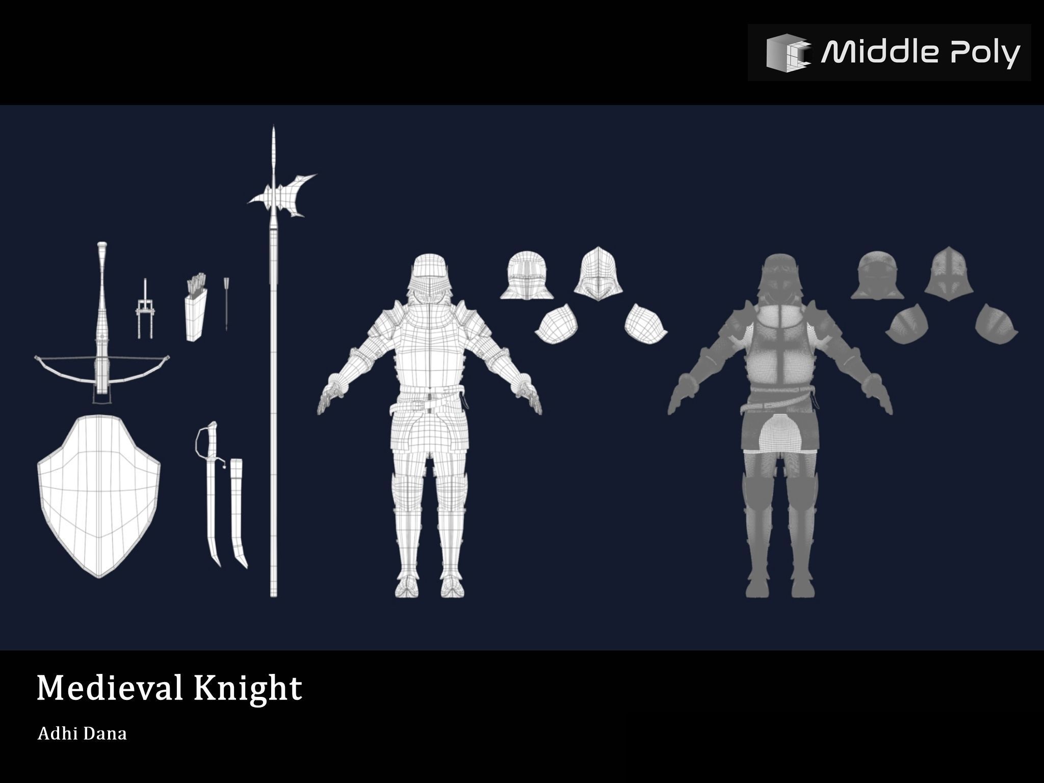 3D model Medieval Knight VR / AR / low-poly rigged | CGTrader