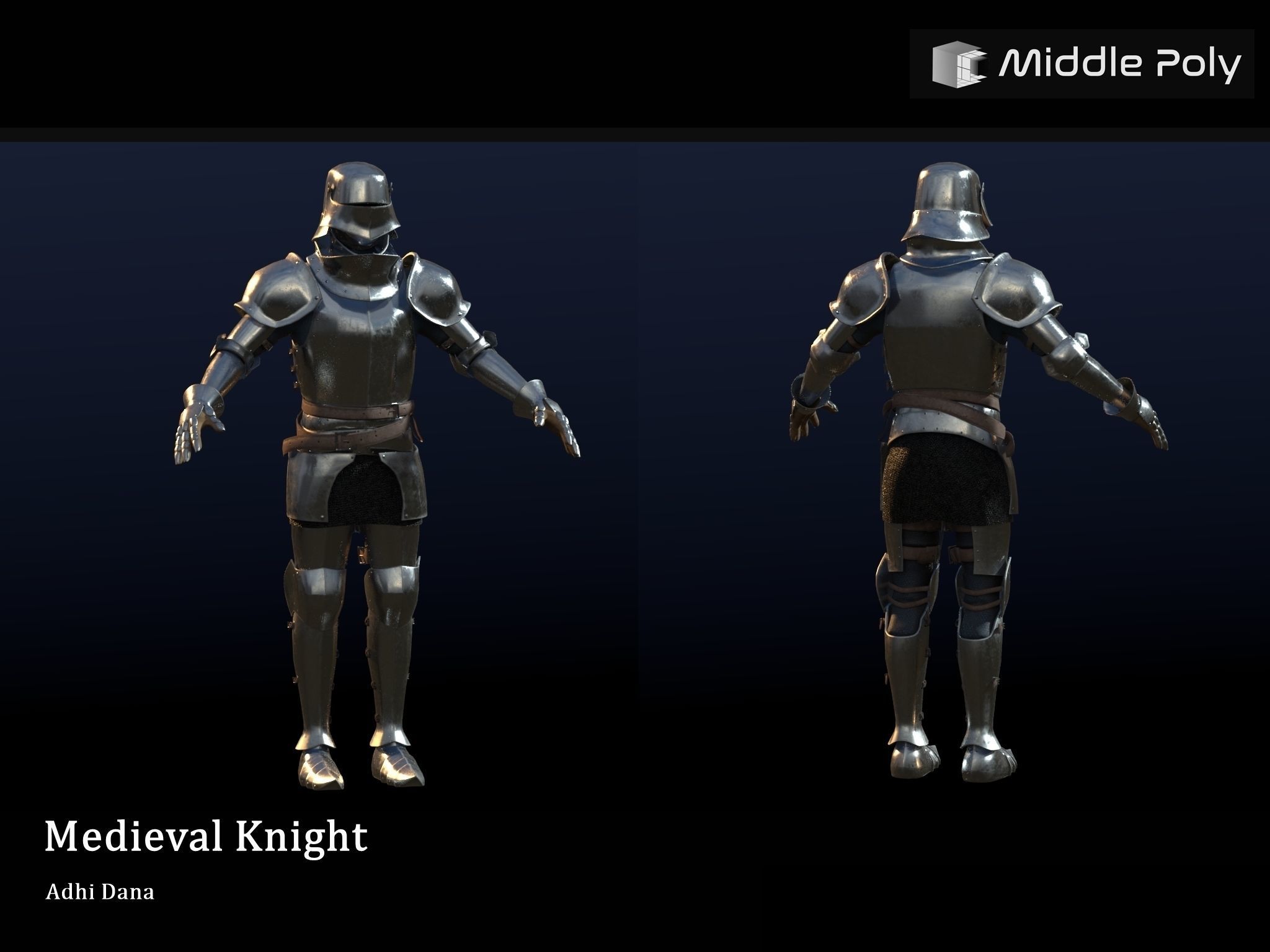 3D model Medieval Knight VR / AR / low-poly rigged | CGTrader
