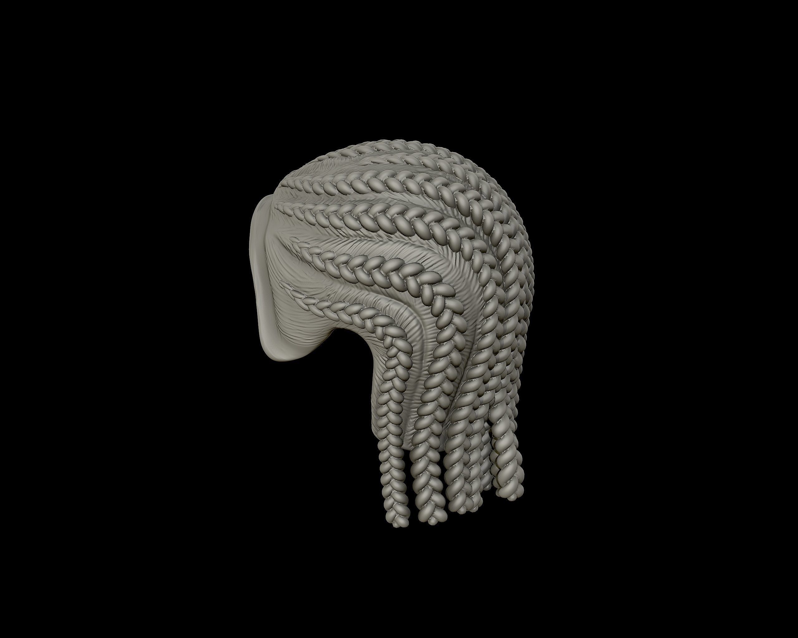 Braid Hairstyle 11 3D model 3D printable | CGTrader