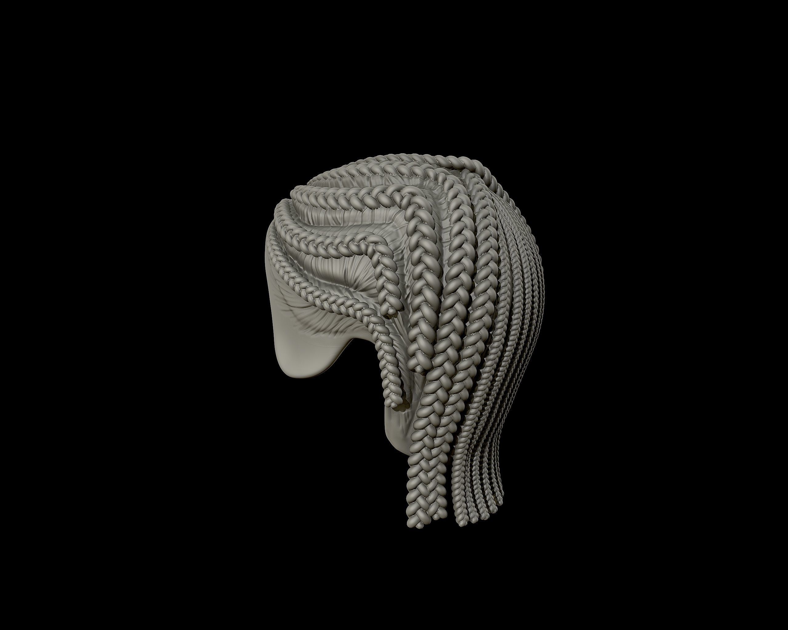 Braid Hairstyle 12 3D model 3D printable | CGTrader