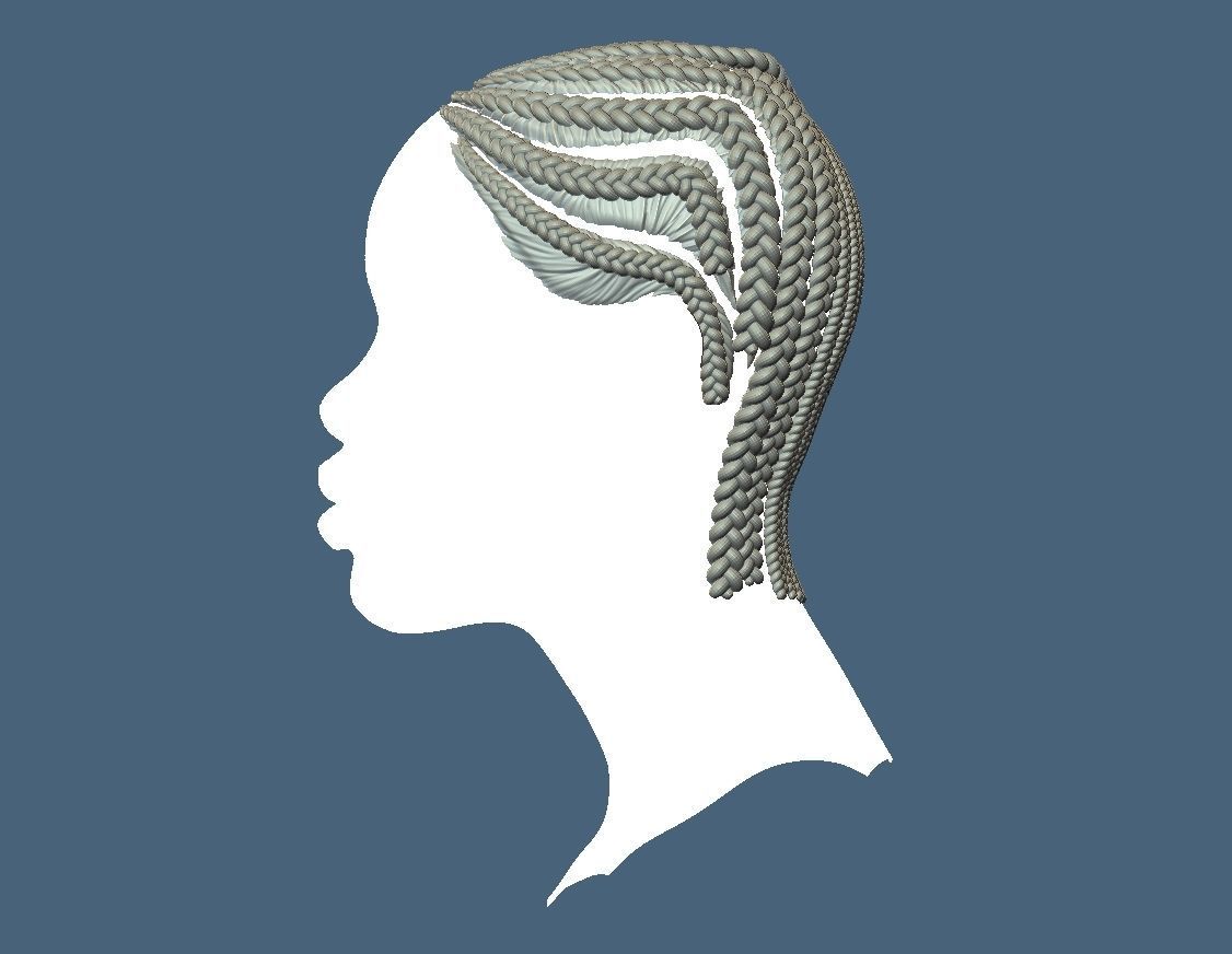 Braid Hairstyle 12 3D model 3D printable | CGTrader