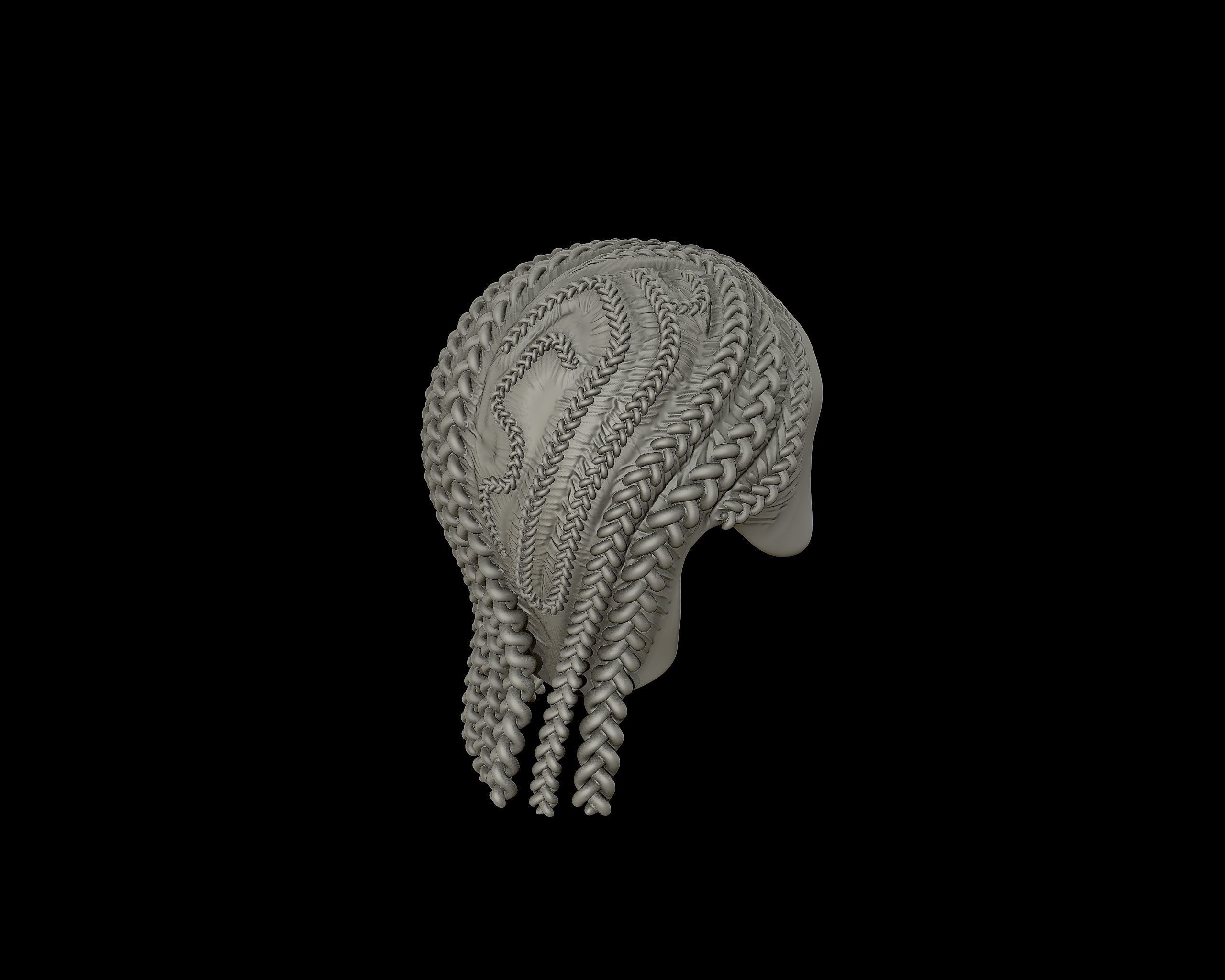 Braid Hairstyle 13 3D model 3D printable | CGTrader
