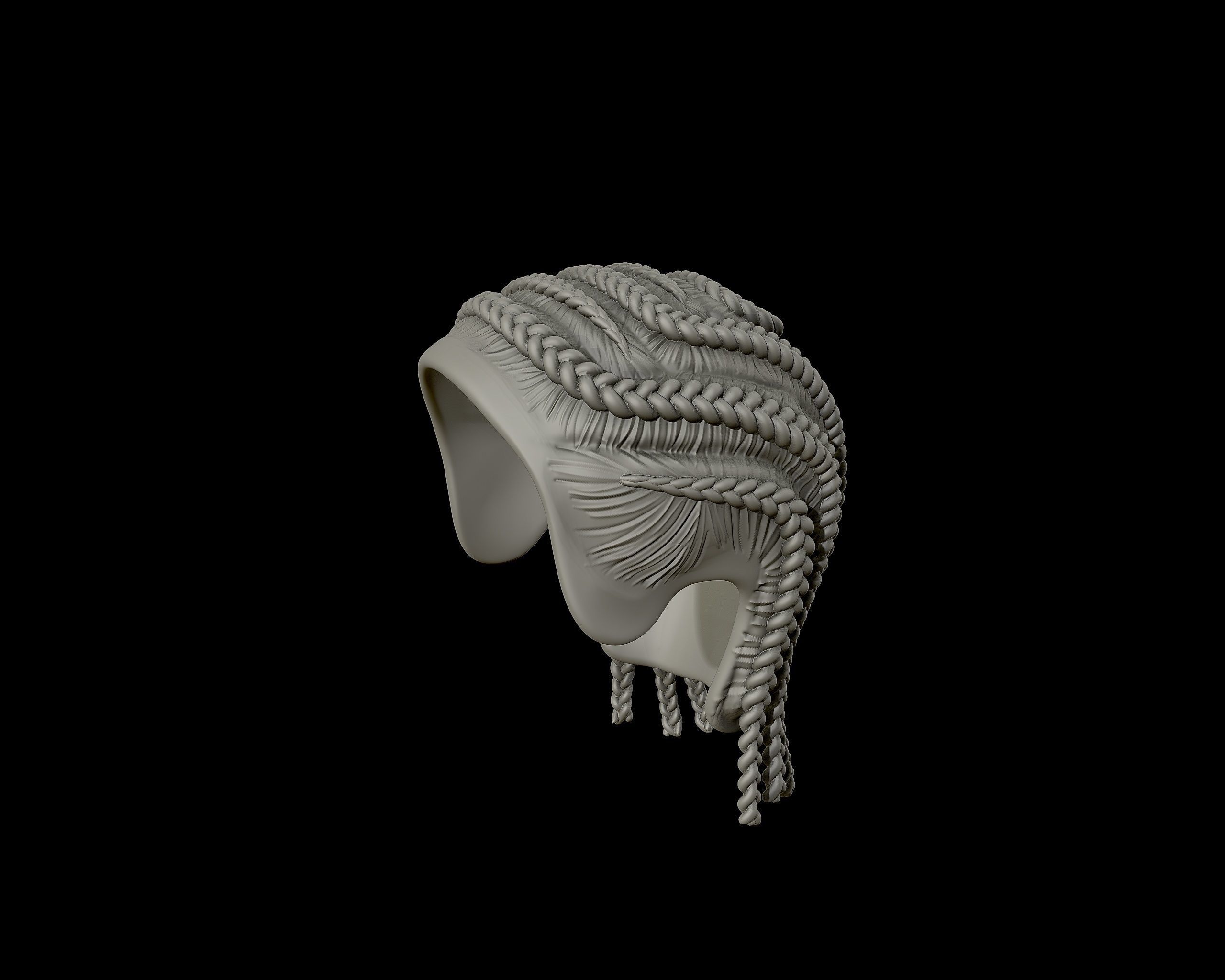 Braid Hairstyle 15 3D model 3D printable | CGTrader