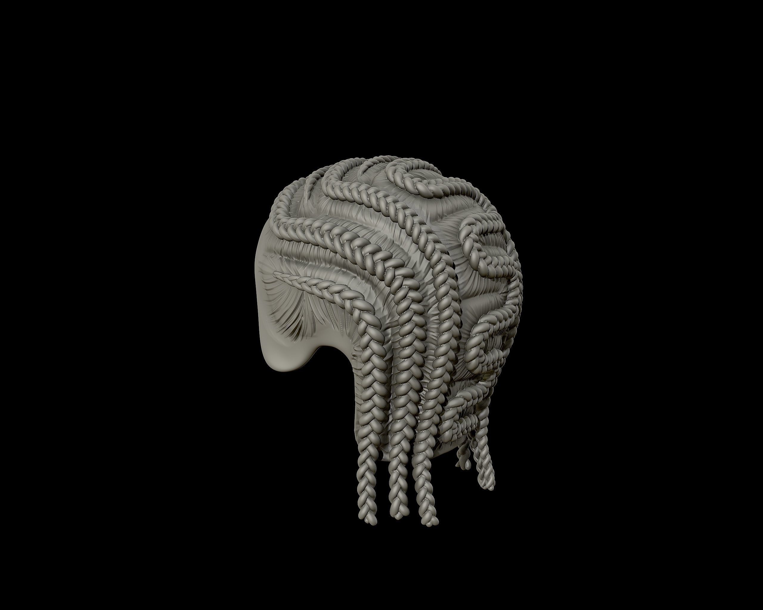Braid Hairstyle 15 3D model 3D printable | CGTrader