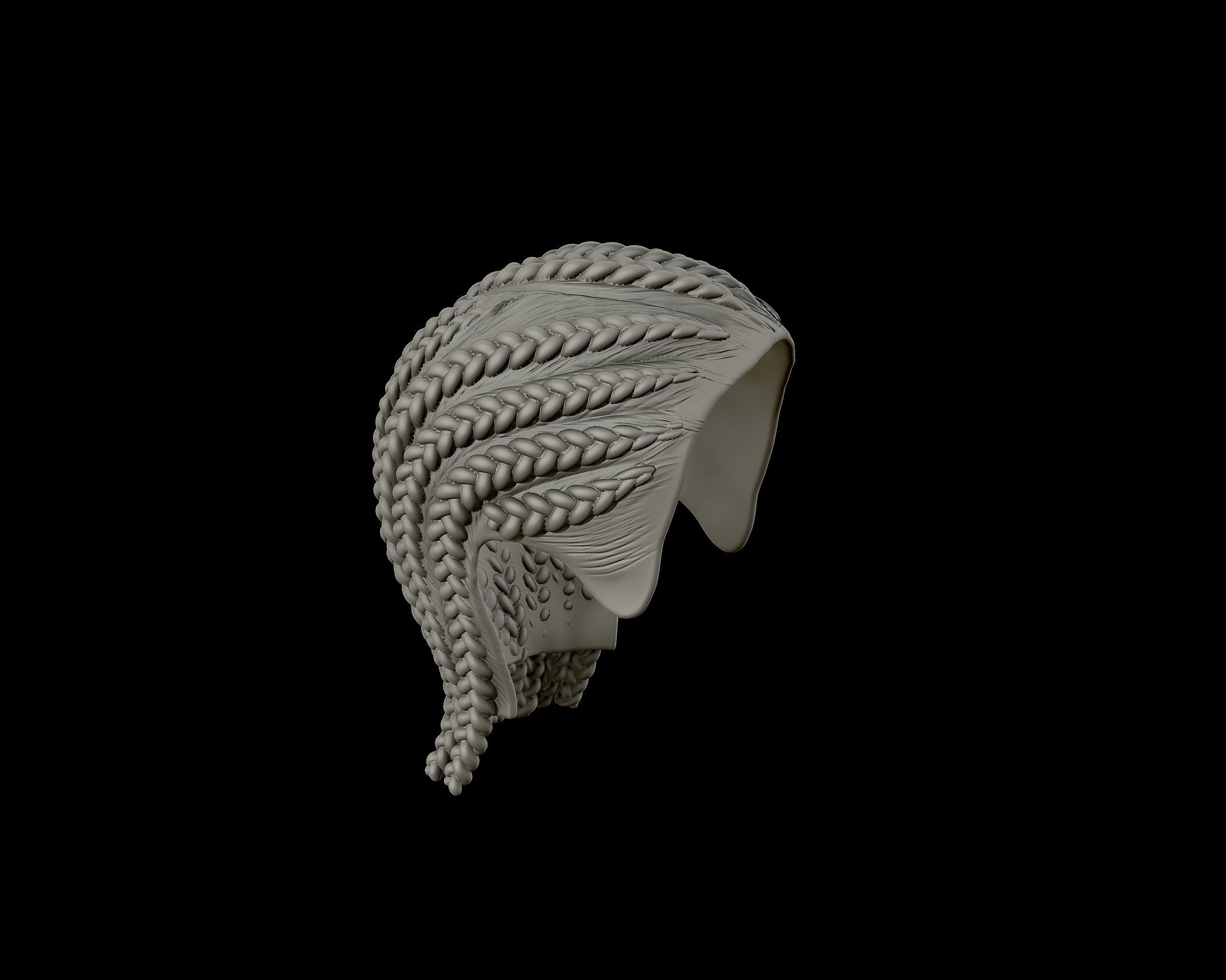 Braid Hairstyle 16 3D model 3D printable | CGTrader
