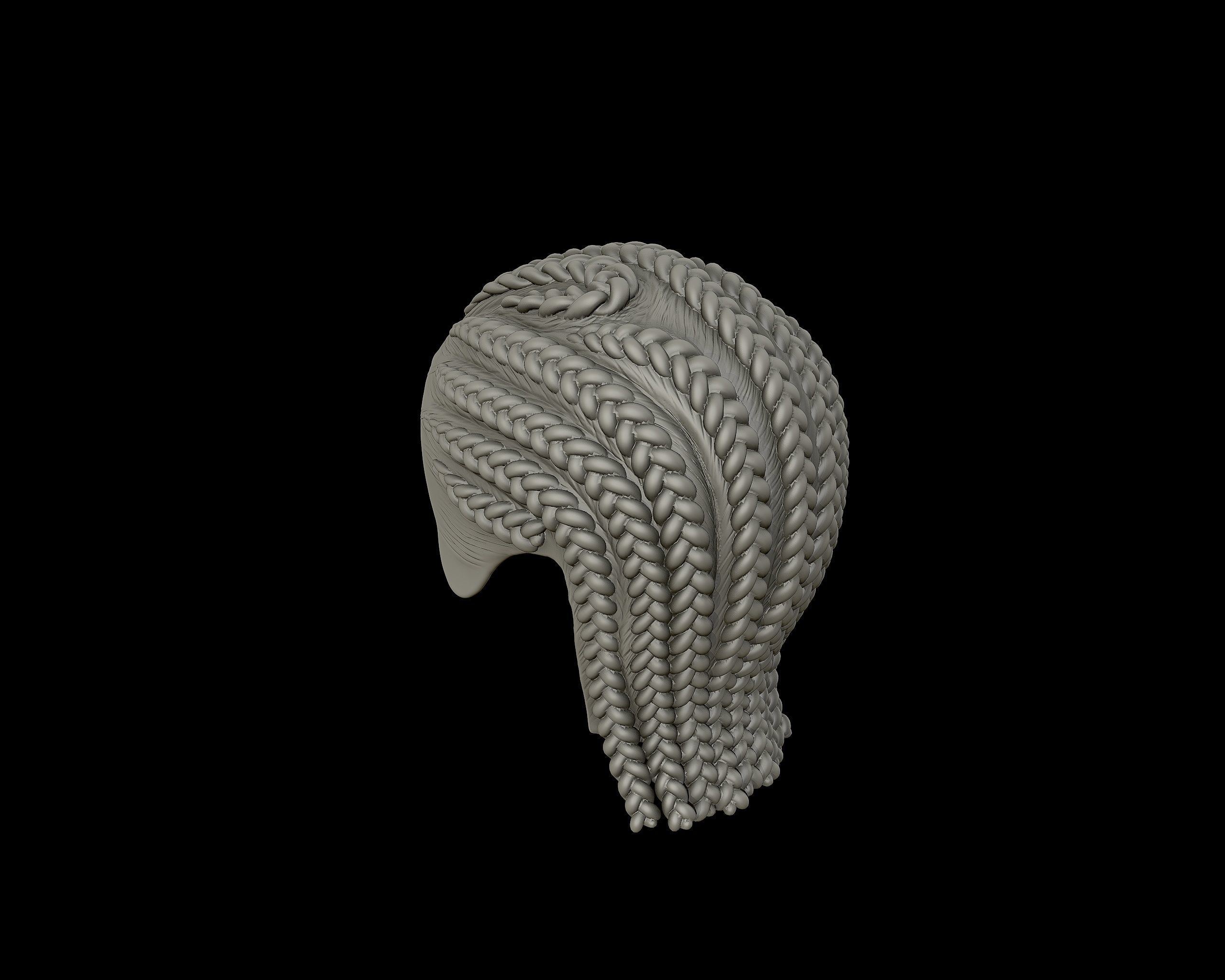 Braid Hairstyle 16 3D model 3D printable | CGTrader