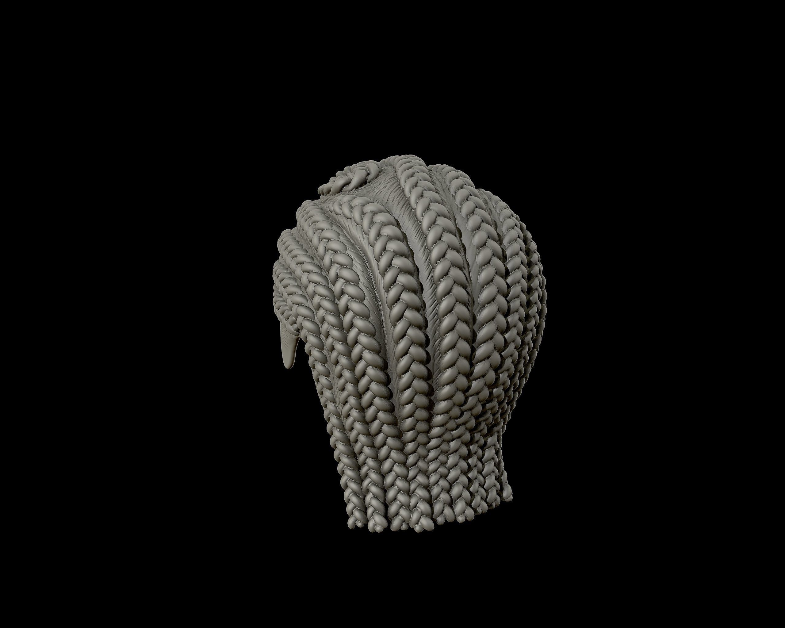 Braid Hairstyle 16 3D model 3D printable | CGTrader