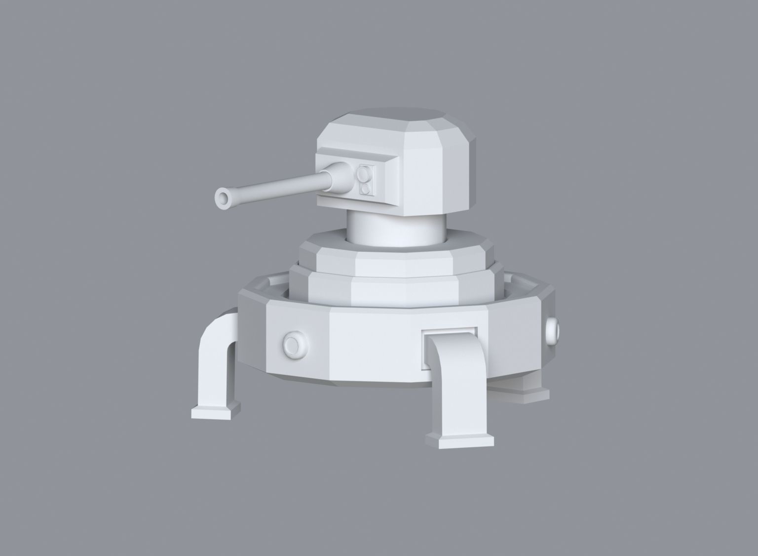 3D model Three Gun Turrets VR / AR / low-poly | CGTrader