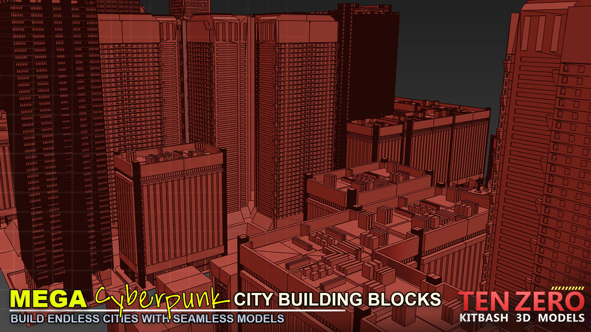 MEGA CYBERPUNK CITY BUILDING BLOCKS 3D model | CGTrader