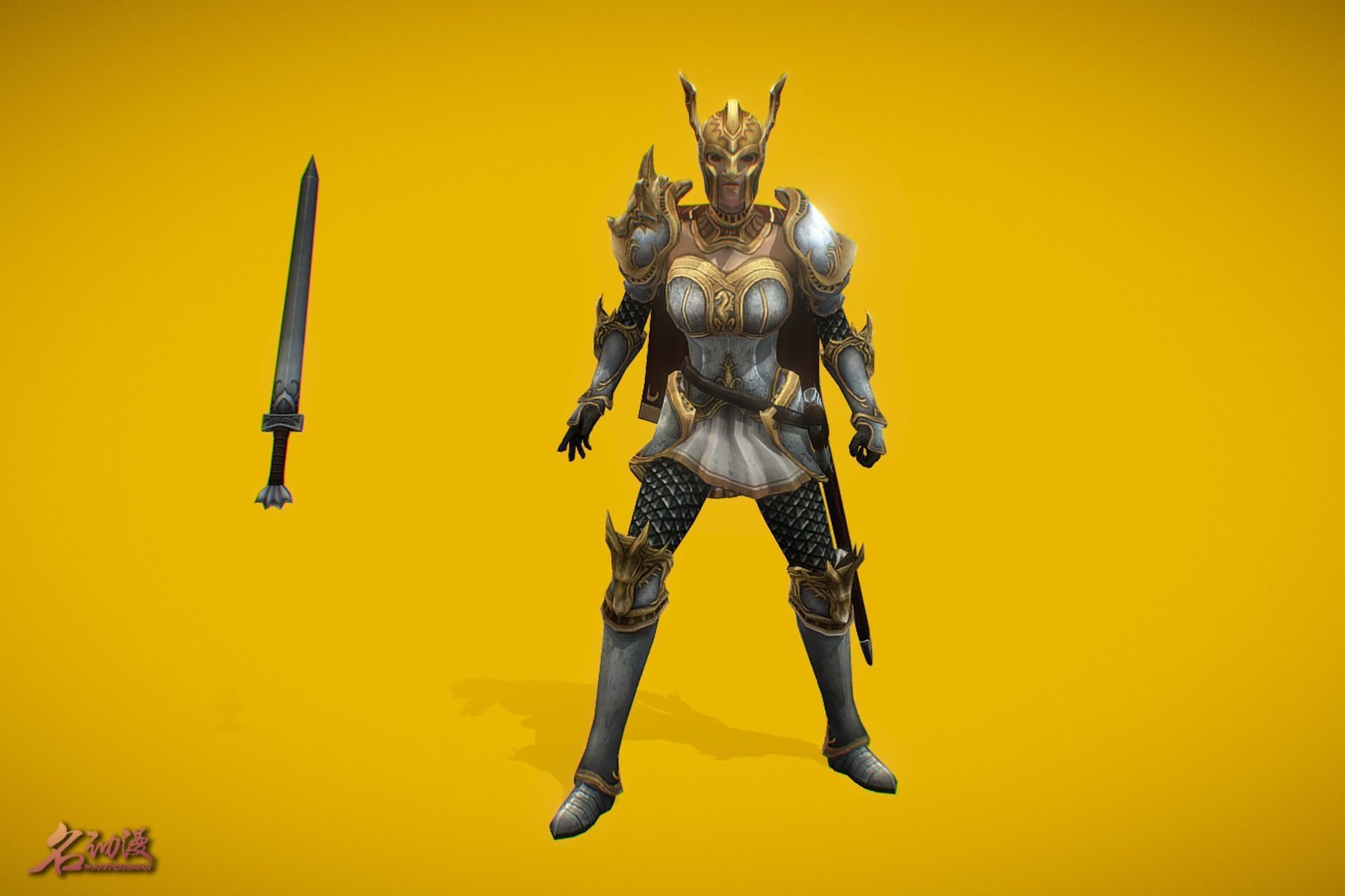 3D model RPG Female Knight VR / AR / low-poly | CGTrader