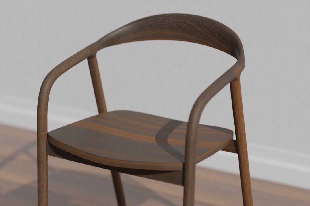 Dining chair code FIN 22 dark brown OAK texture 3D model | CGTrader